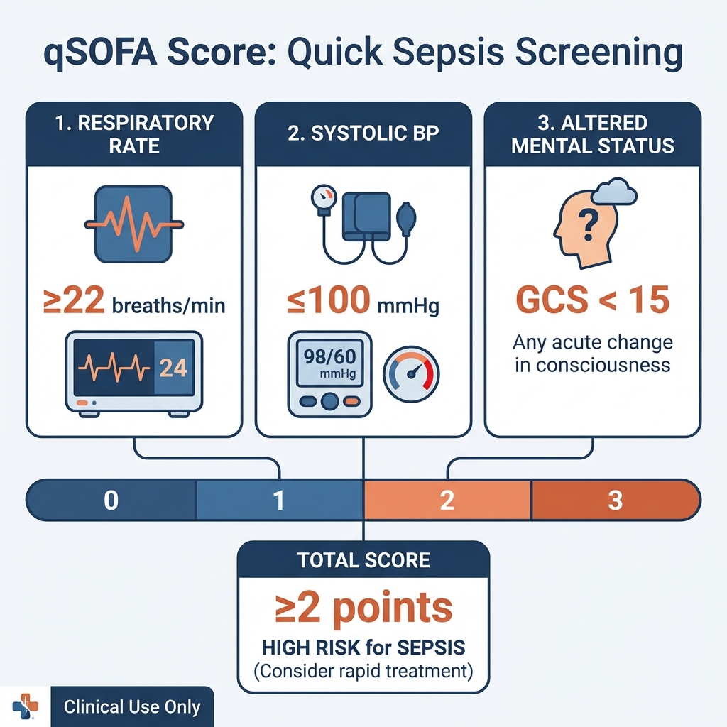 qSOFA Score Calculator (Quick SOFA) for Sepsis Screening — Free Online ...
